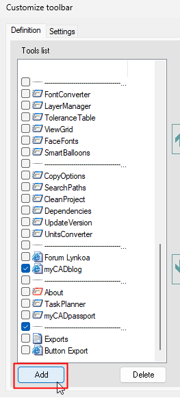 myCADtools: verder automatiseren met CustomToolbar myCADtools: verder automatiseren met CustomToolbar